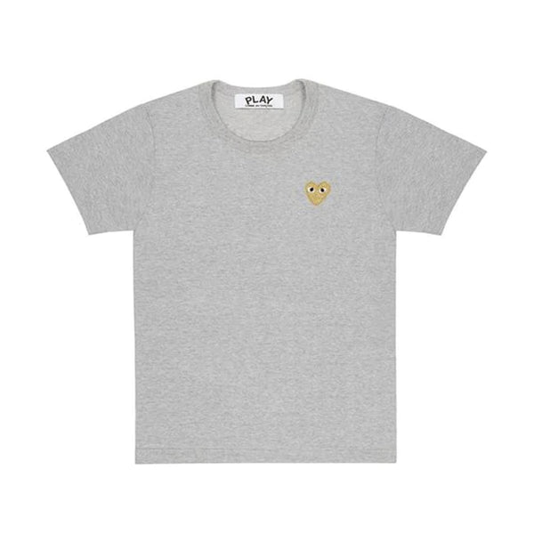 Play CDG Gold Heart Grey T-Shirt - SoleFly